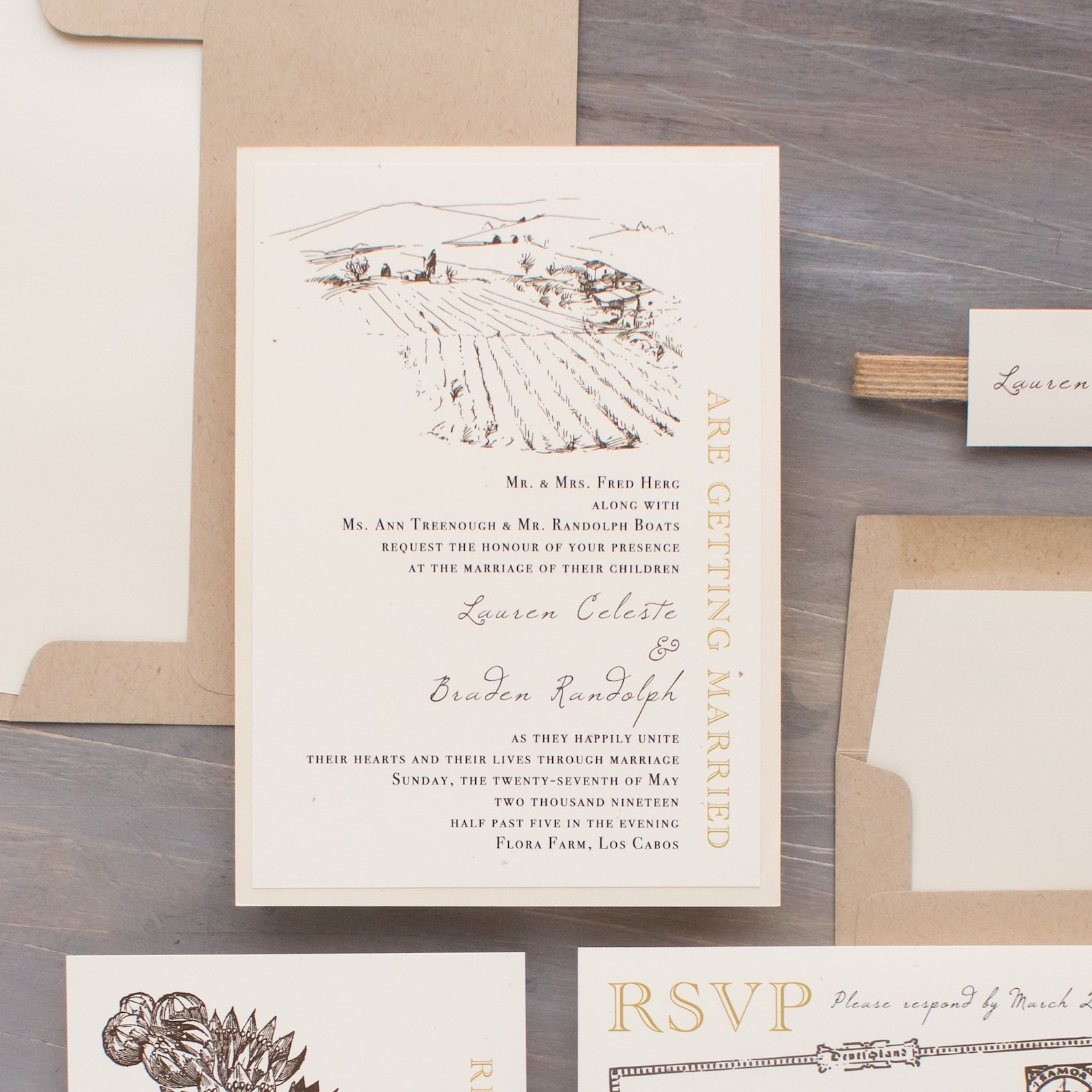 Farm Chic Wedding Invitation Sample - Etsy