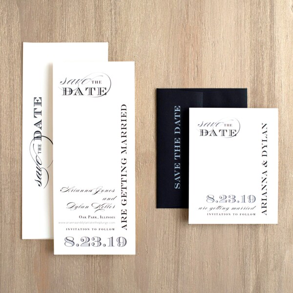 Black and White Elegant Save the Dates - Etsy