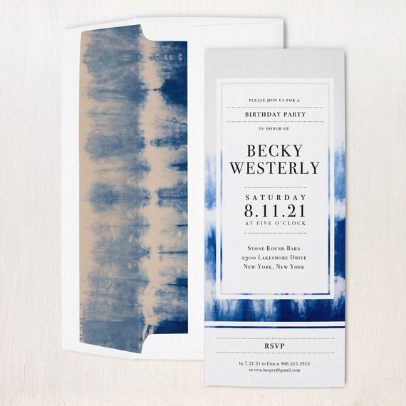 Party Invitations Indigo Dye - Etsy