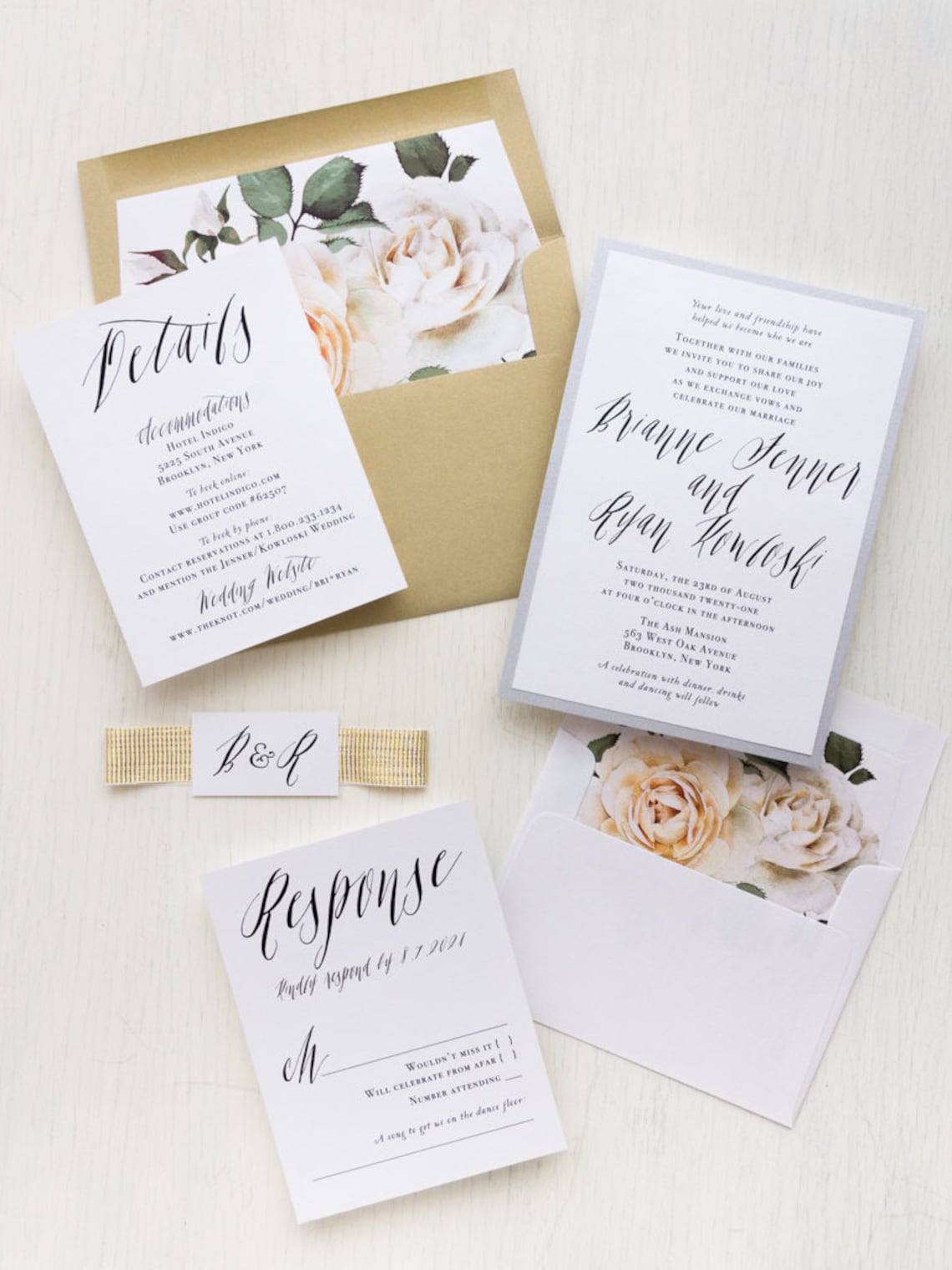 Modern Calligraphy Wedding Invitation Sample | Etsy