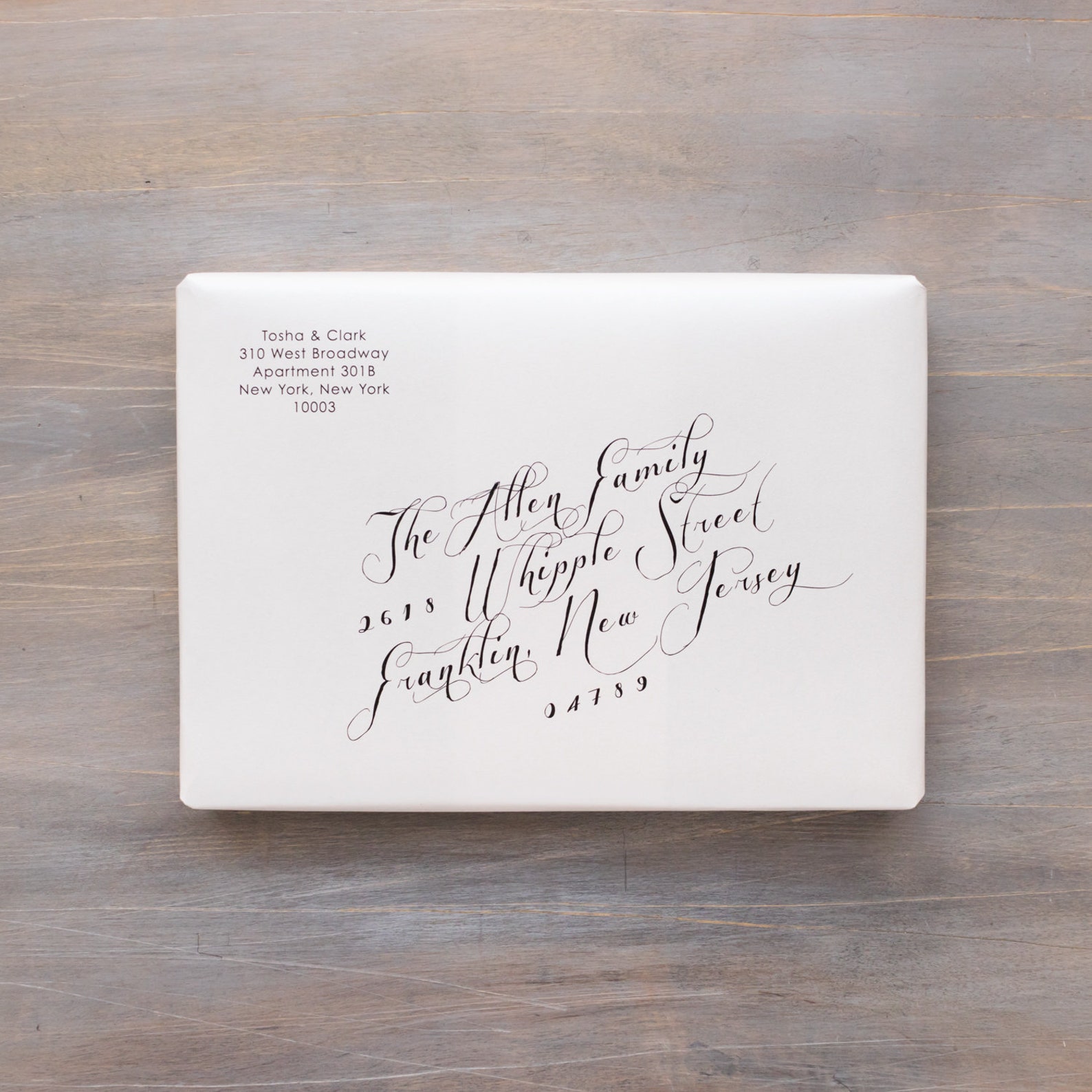 Elegant Calligraphy Box Wedding Invitation Black Script - Etsy