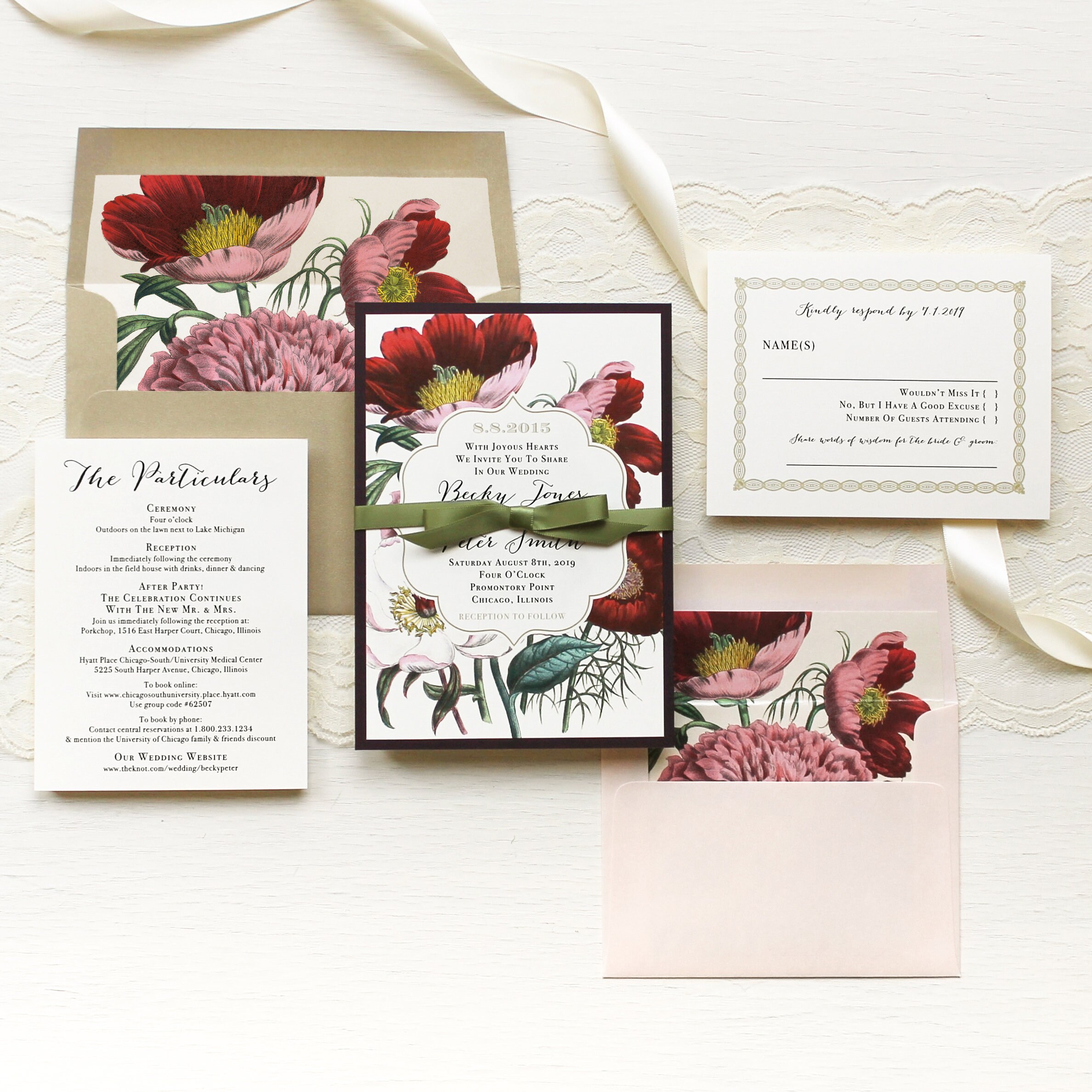 Floral Boho Wedding Invitation Sample | Etsy