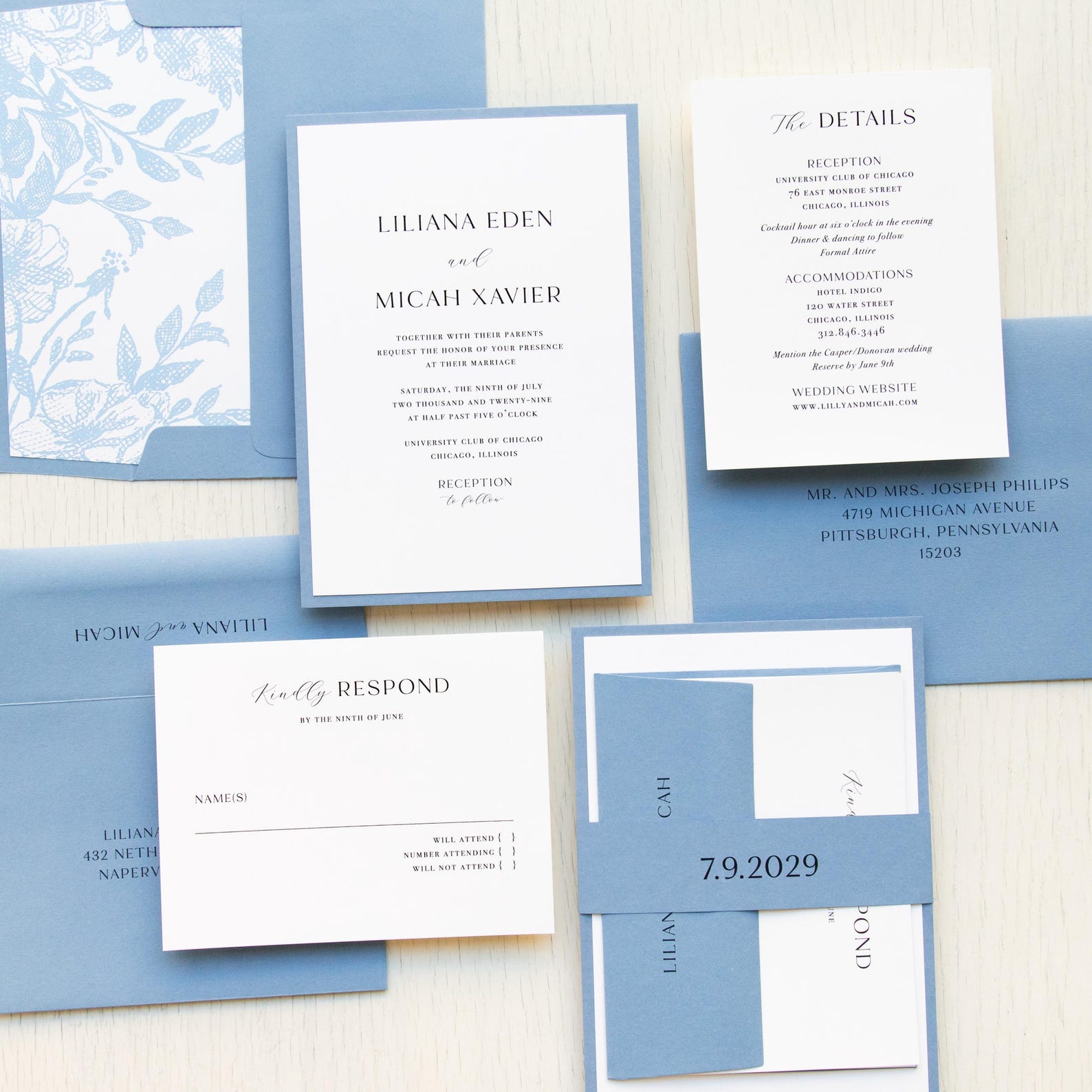 Powder Blue - Wedding Invitation - Sample - Etsy