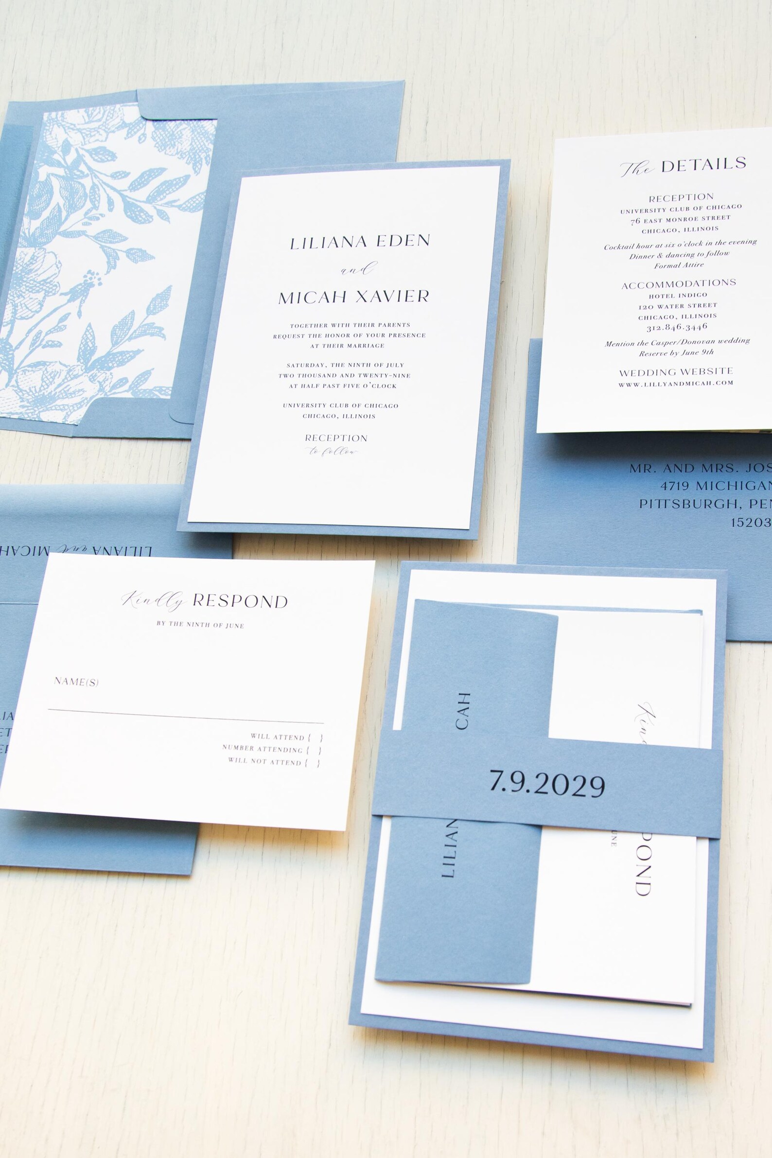 Powder Blue - Wedding Invitation - Sample - Etsy
