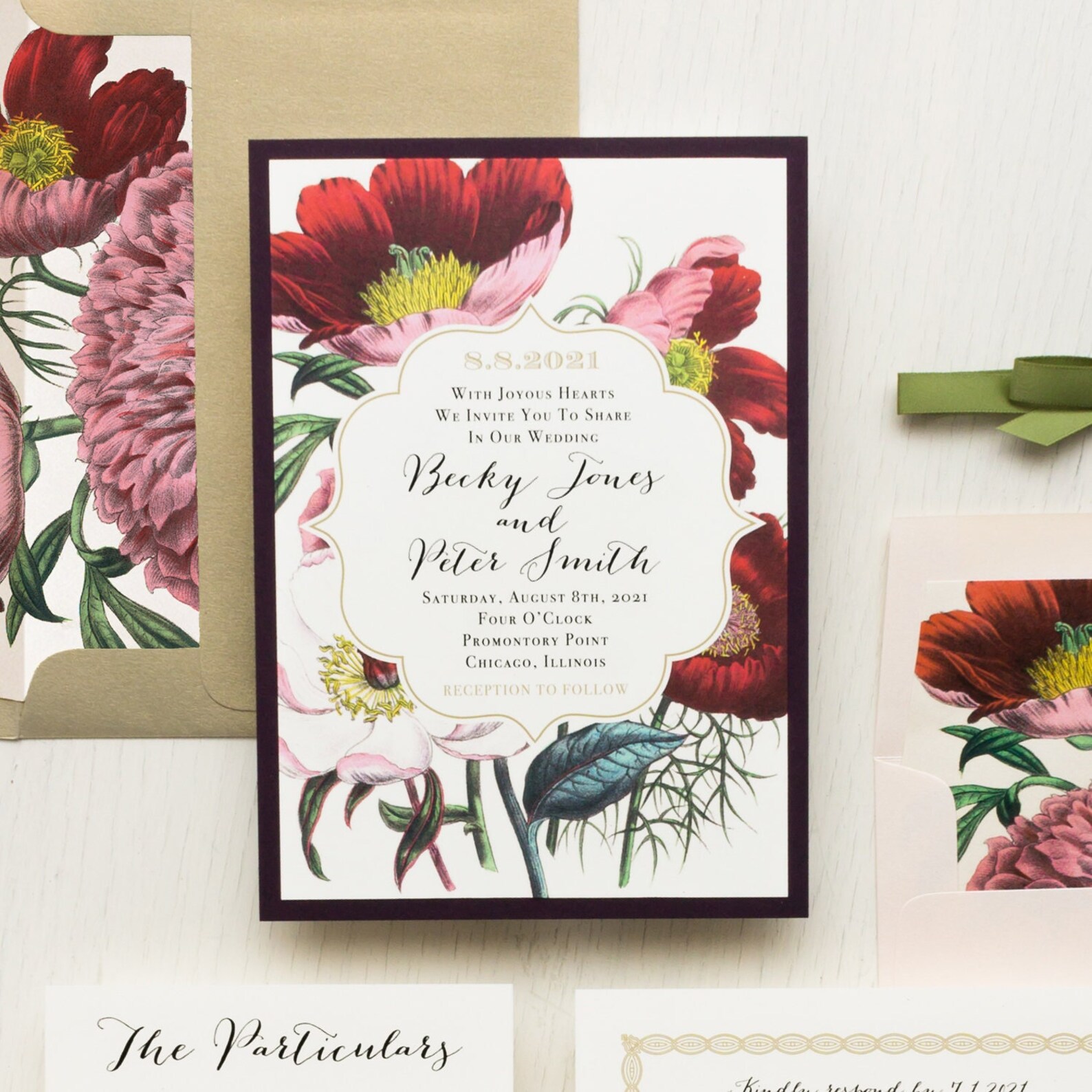 Floral Boho Wedding Invitation Sample - Etsy