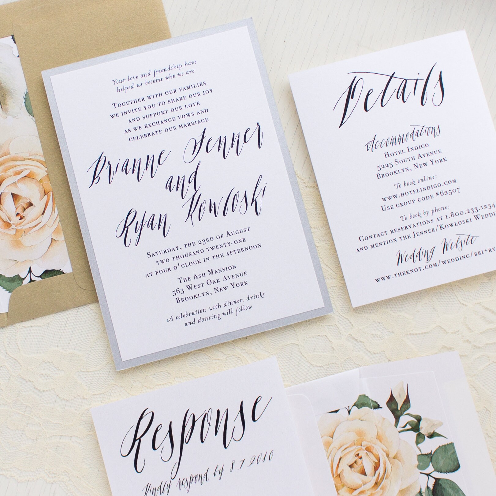 Modern Calligraphy Wedding Invitation Sample | Etsy