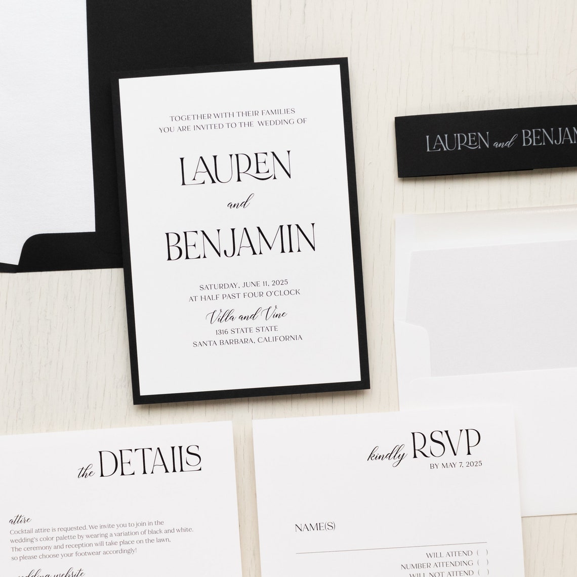 Modern Luxury Wedding Invitation Sample - Etsy