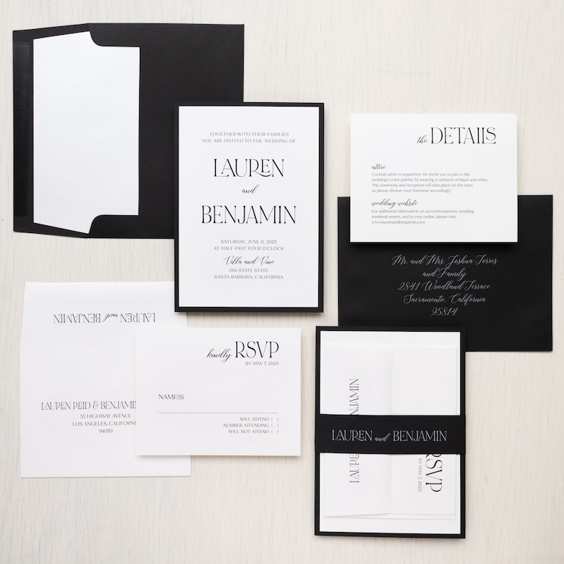 Modern Luxury - Wedding Invitation - Sample - Etsy