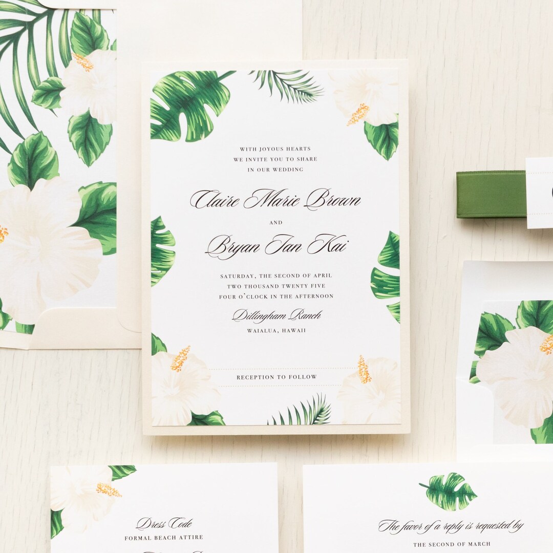 Lush Greenery Wedding Invitation Sample - Etsy
