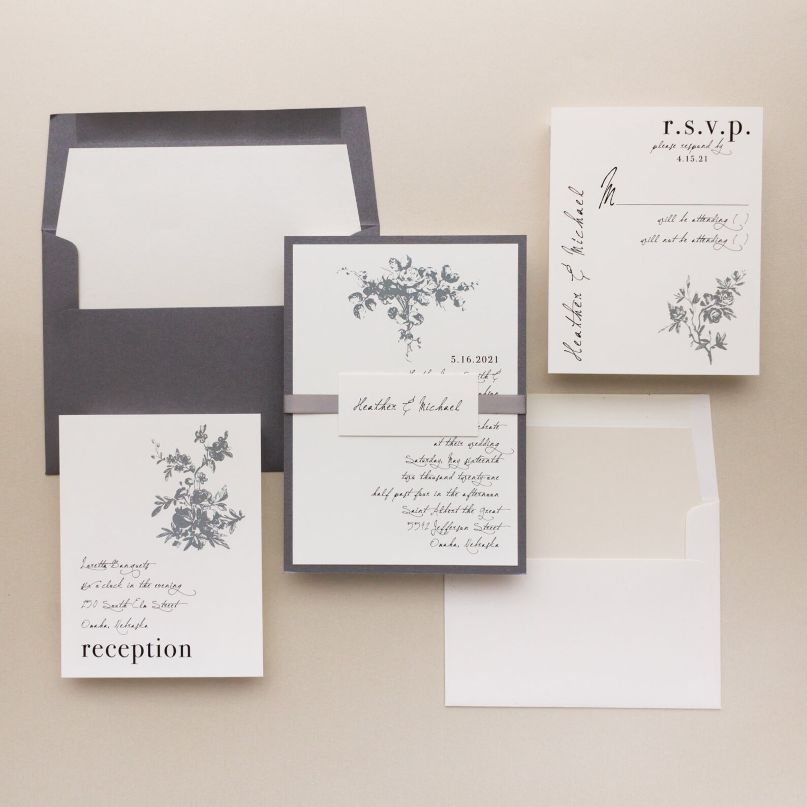 All White Wedding Invitation Sample | Etsy