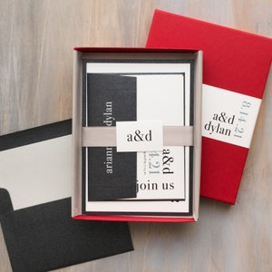 Simple Modern Box Wedding Invitation Urban Elegance Sample - Etsy