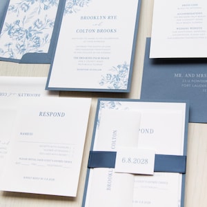 French Blue - Wedding Invitation - Sample - Etsy