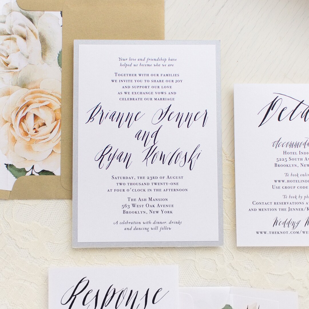 Modern Calligraphy Wedding Invitation Sample - Etsy