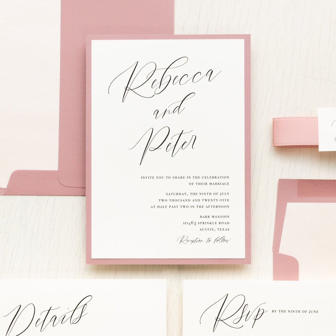 Minimal Mauve - Wedding Invitation - Sample - Etsy
