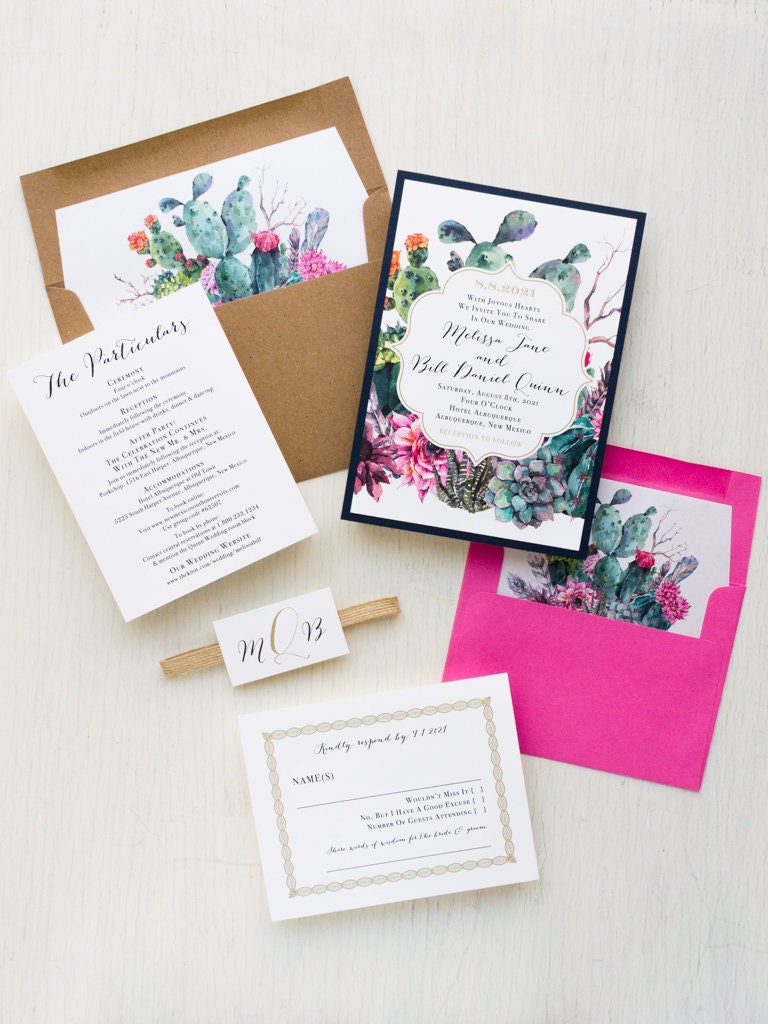 Desert Blooms Wedding Invitation Sample | Etsy