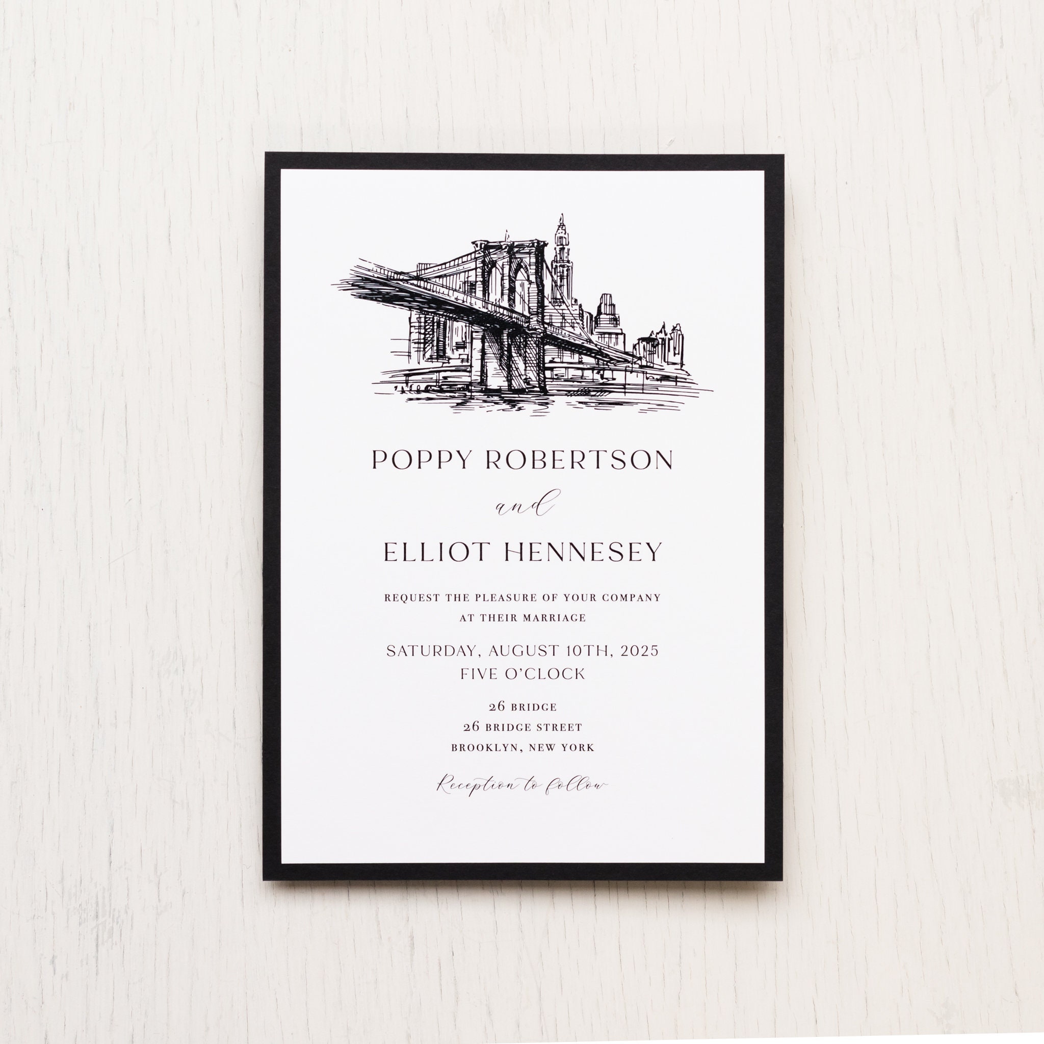 Brooklyn Bridge - Wedding Invitation - Sample - Etsy