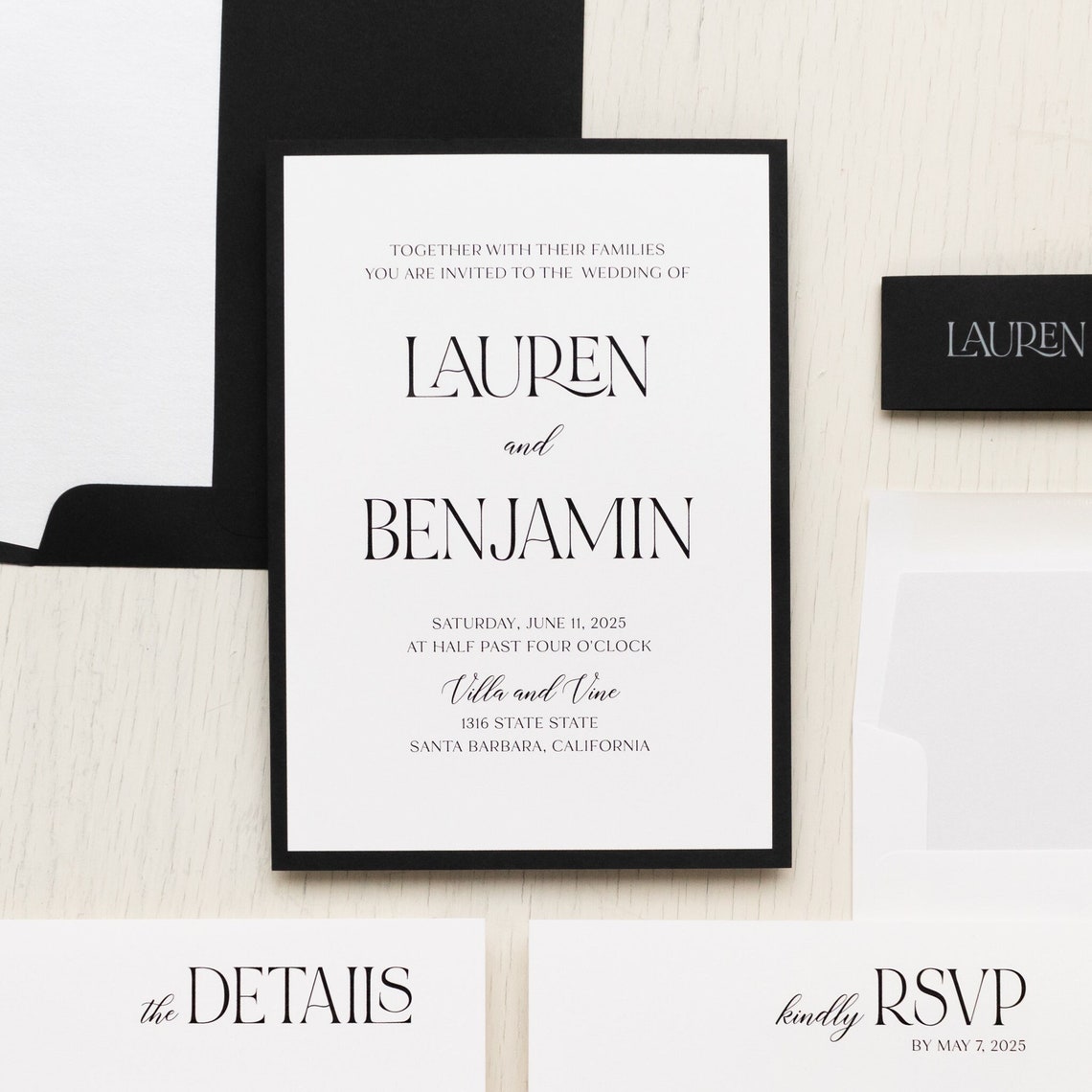 Modern Luxury Wedding Invitation Sample - Etsy