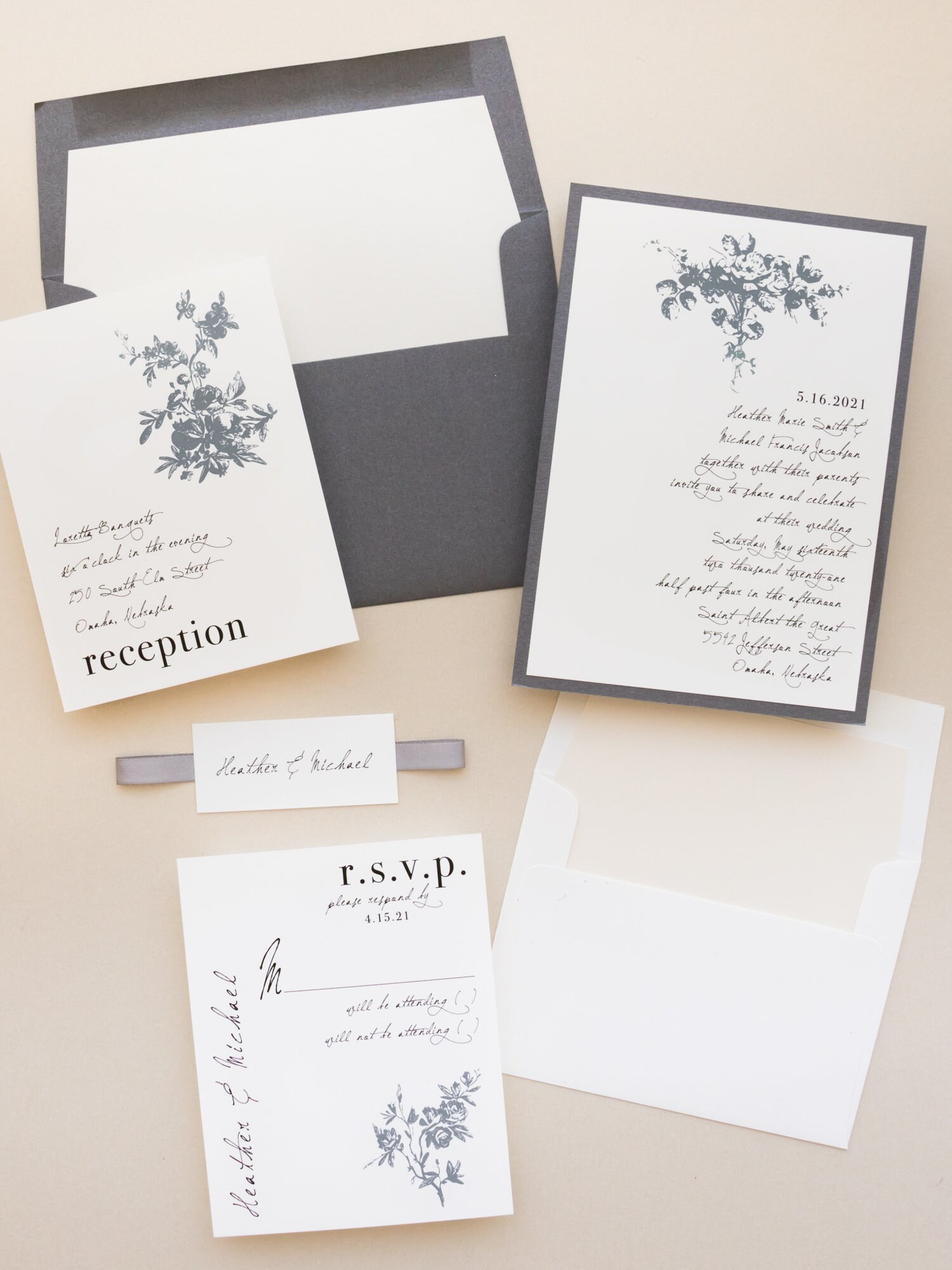 All White Wedding Invitation Sample | Etsy