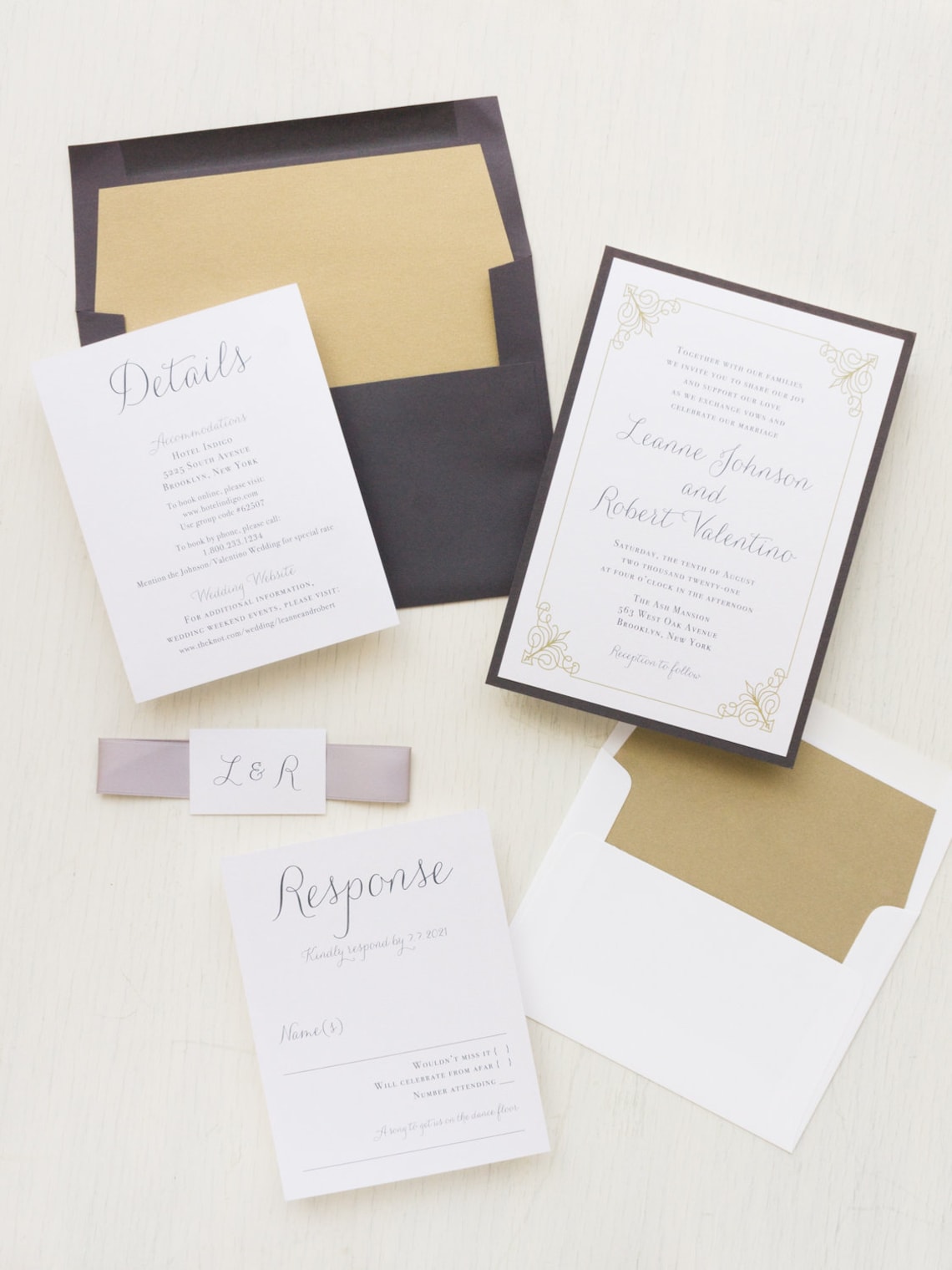 Classic Script Wedding Invitation Sample - Etsy