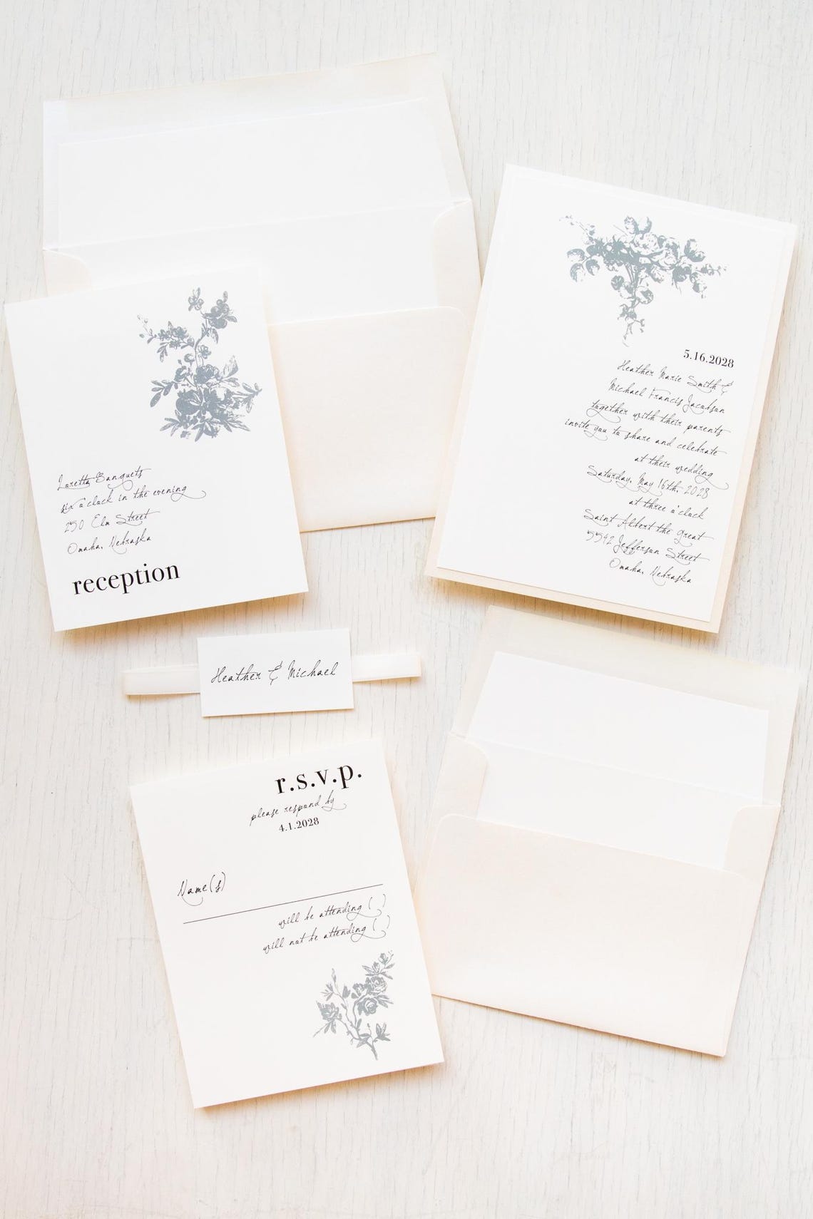 All White - Wedding Invitation - Sample - Etsy