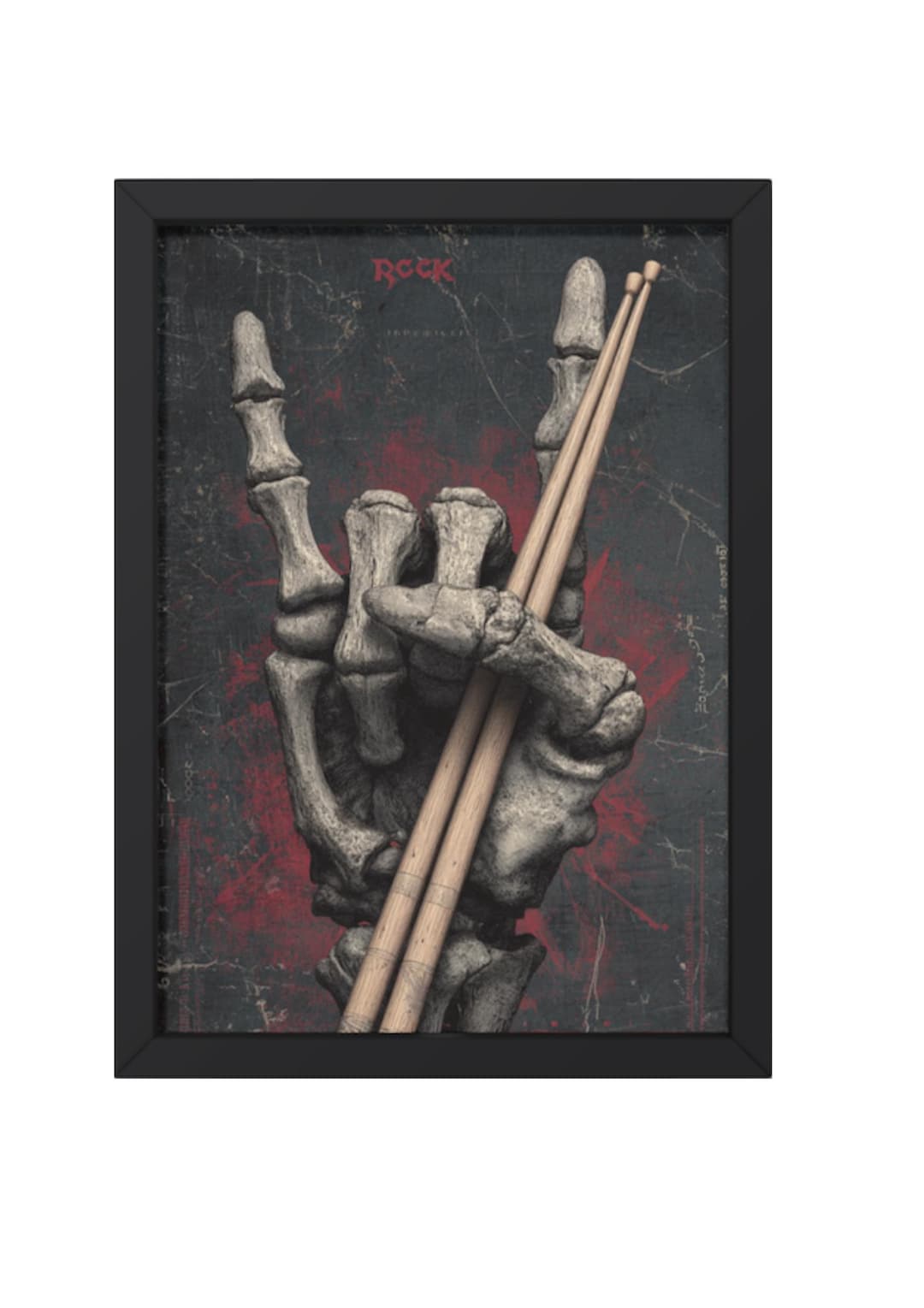 Rock 'n' Roll Skeleton Hand Drummer Art Print – Music Poster - Etsy