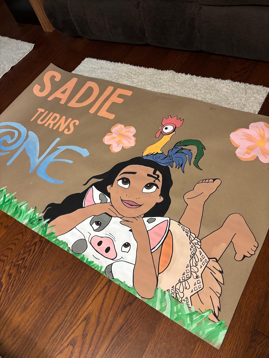 Moana Birthday 3x5 Hand-painted Banner - Etsy