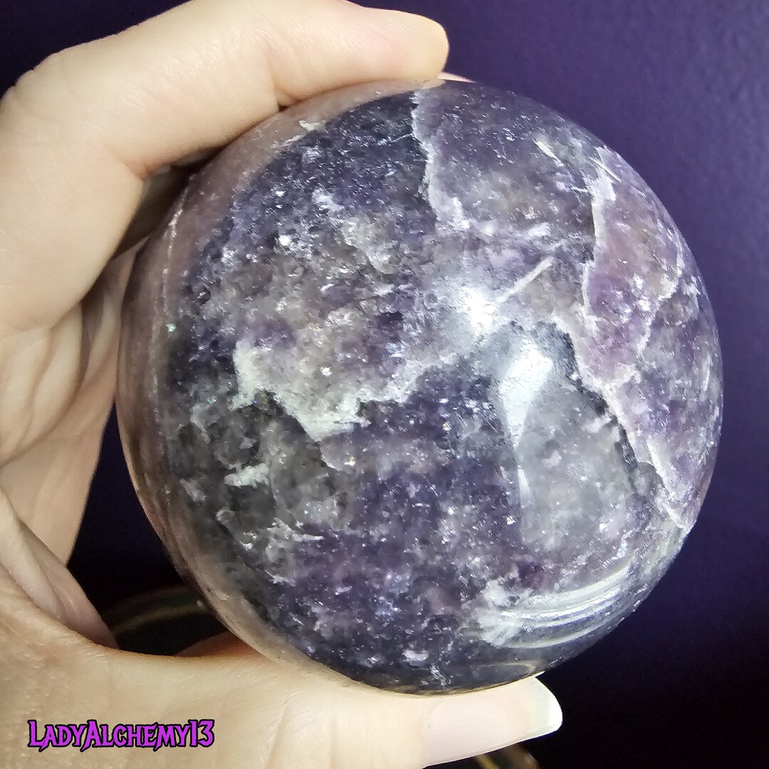 Lepidolite Sphere 67mm Orb Magick Witchcraft Macabre Art & - Etsy