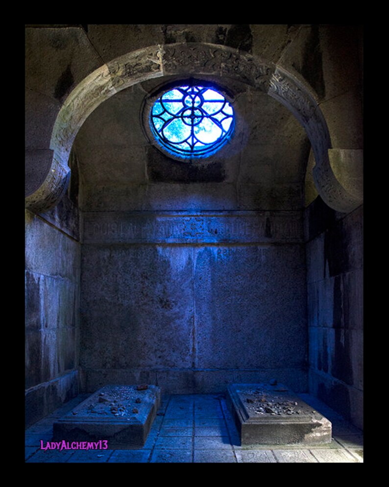 Cemetery Photography Berlin Germany Blue Stained Glass Blue Light ...
