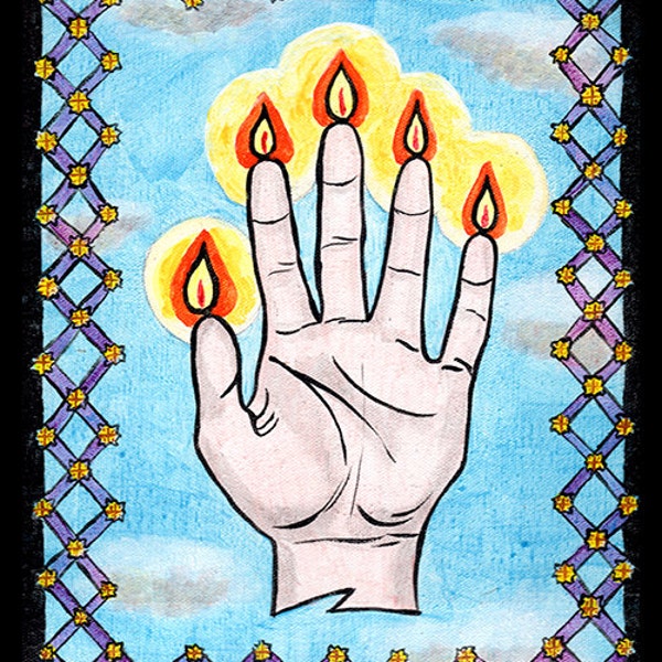 Flaming Hand - Etsy