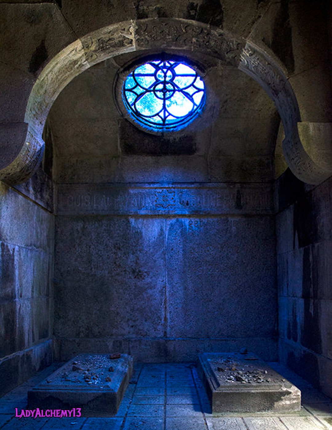 Cemetery Photography Berlin Germany Blue Stained Glass Blue Light ...