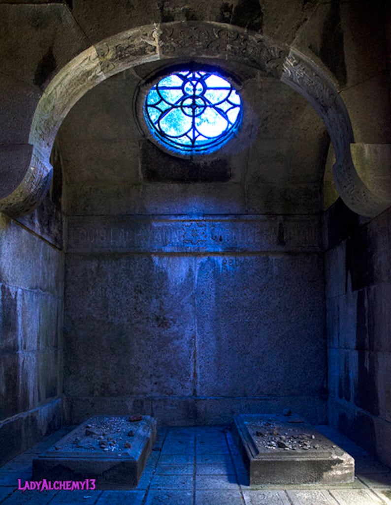 Cemetery Photography Berlin Germany Blue Stained Glass Blue Light ...