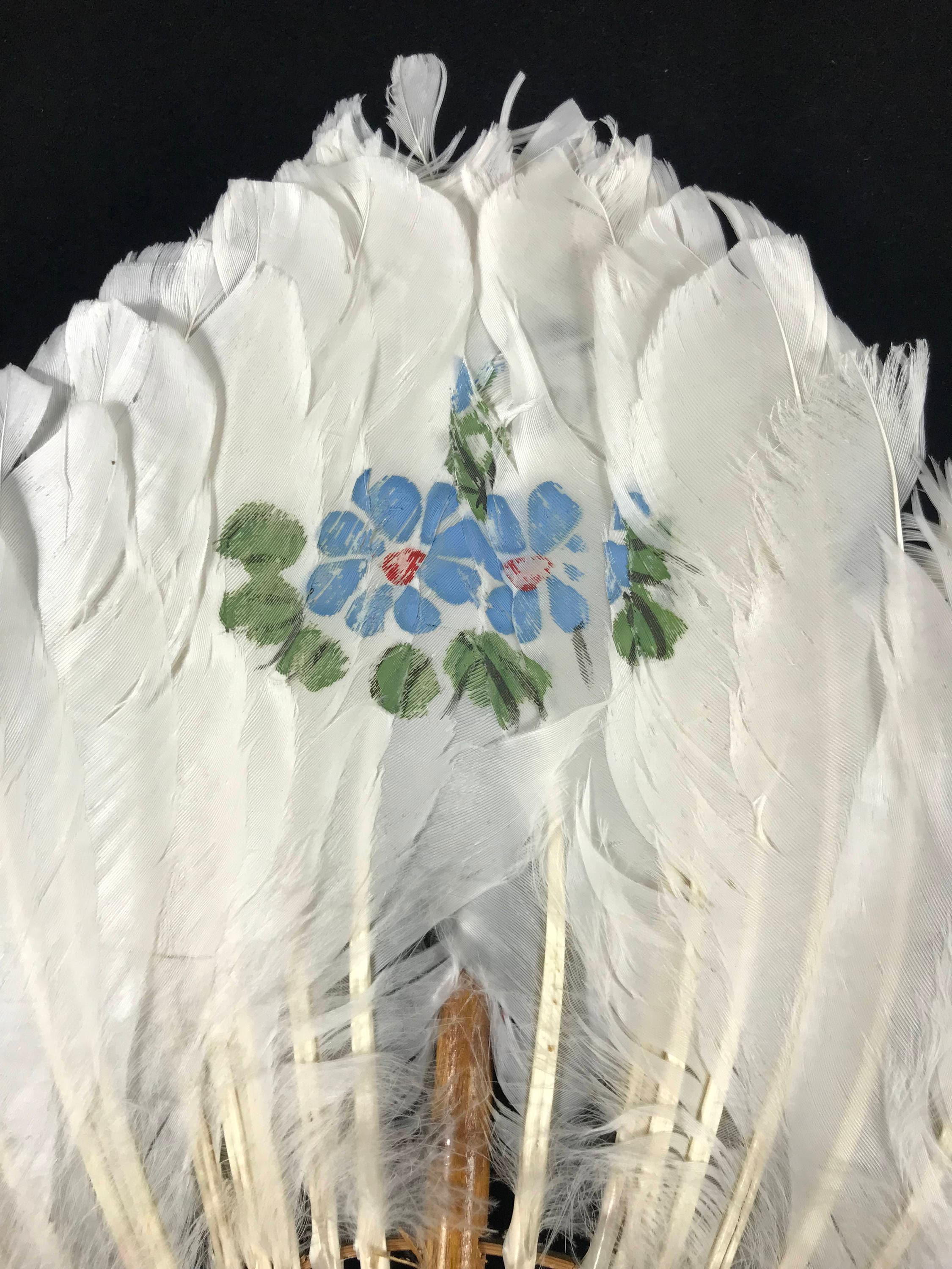 1920s Feather Hand Fan Art Deco Flapper Goose Feathers Hand | Etsy