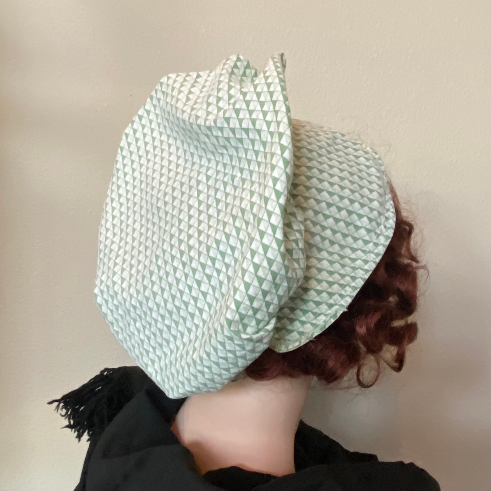 1930’s Hat Vintage Prairie Sunbonnet Sun Bonnet Geometric Pattern ...