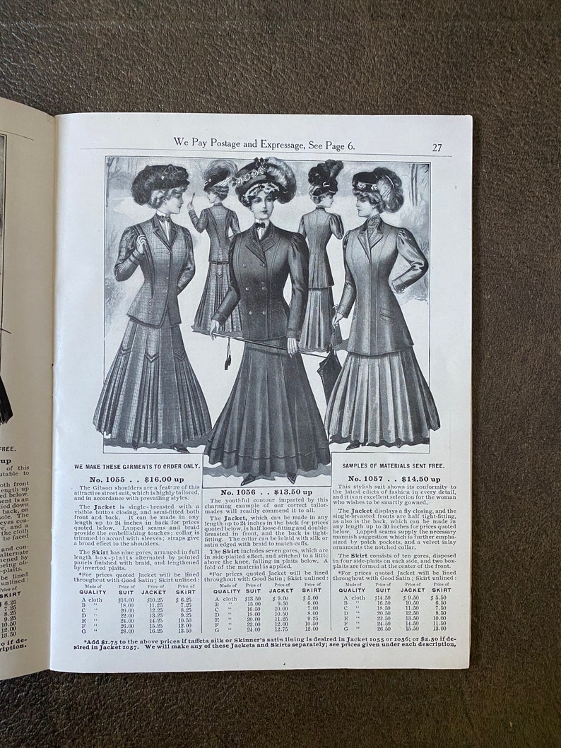 Victorian Catalog 1900's Advertising New York Fashions Antique Vintage ...