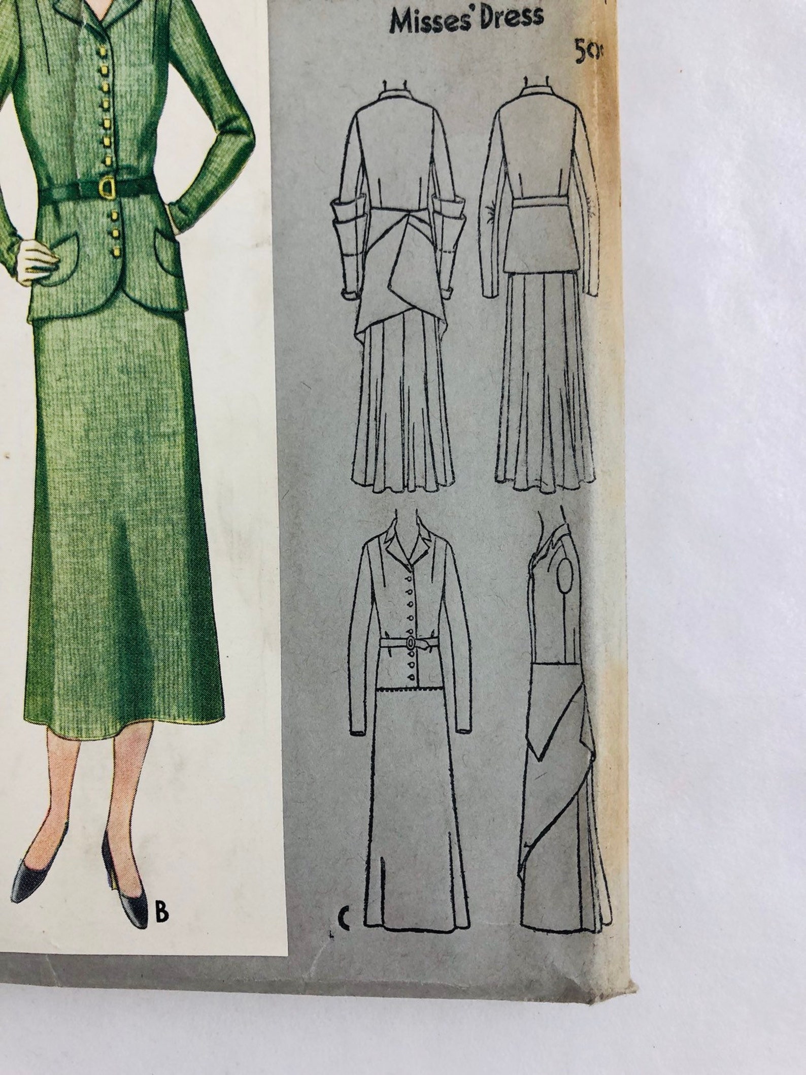 1930s Evening Gown Dress Sewing Pattern Art Deco Vintage NOS | Etsy