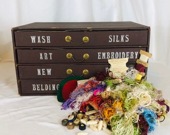 Antique Thread Display Cabinet - Etsy