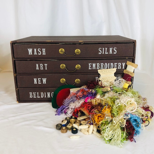 Antique Thread Cabinet - Etsy