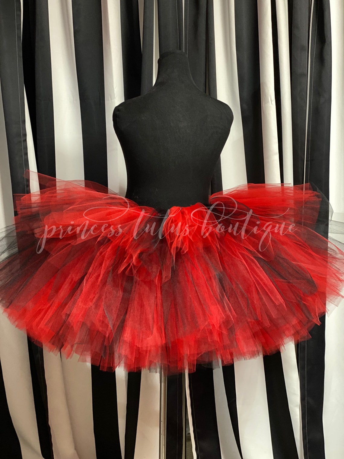 Red With Black Accents Adult Tutu W/ White Satin Ribbon Bow, Maternity ...