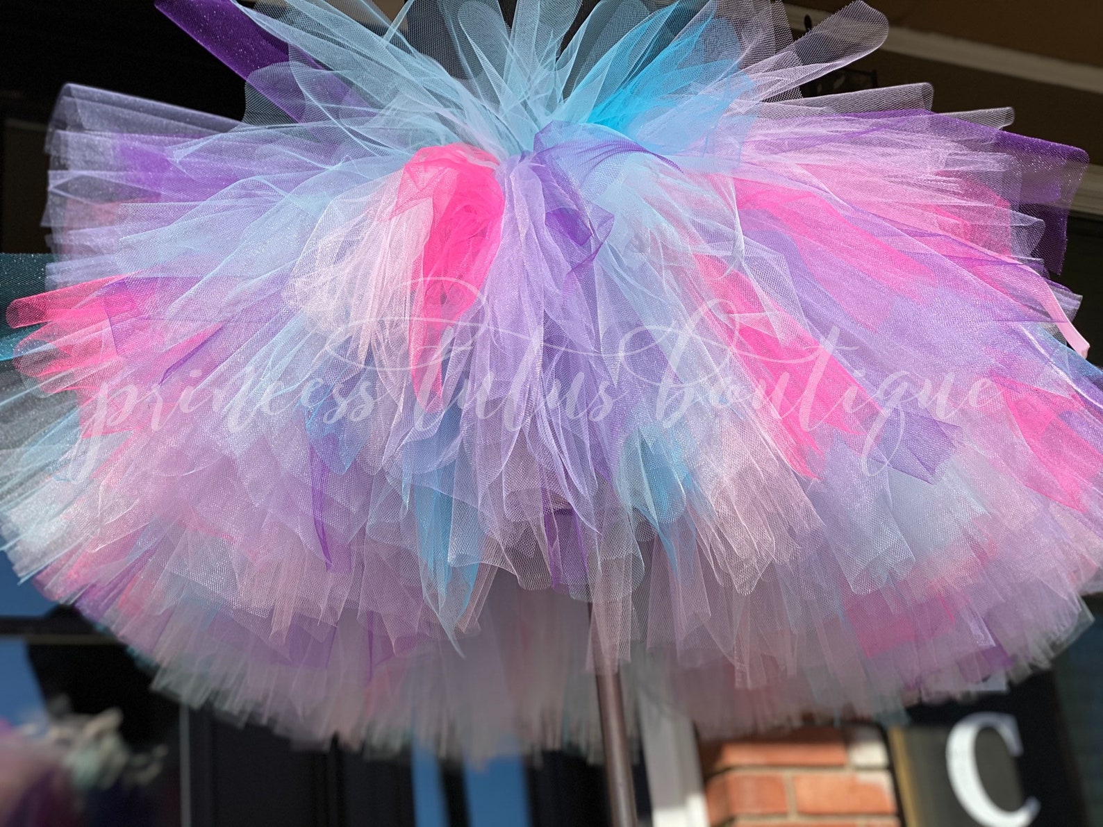 Multi Colored Adult Tutu W/ Light Pink Ribbon “confetti Fun” Maternity ...