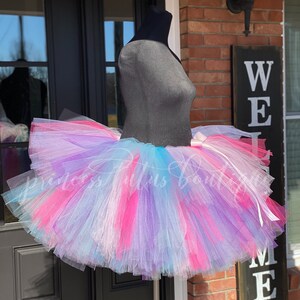 Multi Colored Adult Tutu W/ Light Pink Ribbon “confetti Fun” Maternity ...