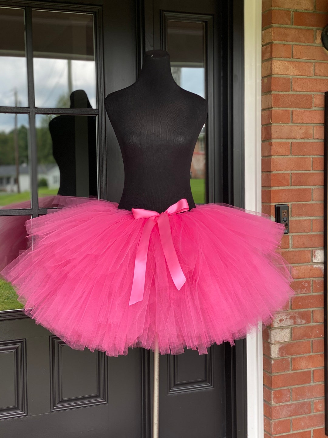Shocking Pink Adult Tutu With Matching Satin Bow Maternity Tutu Adult