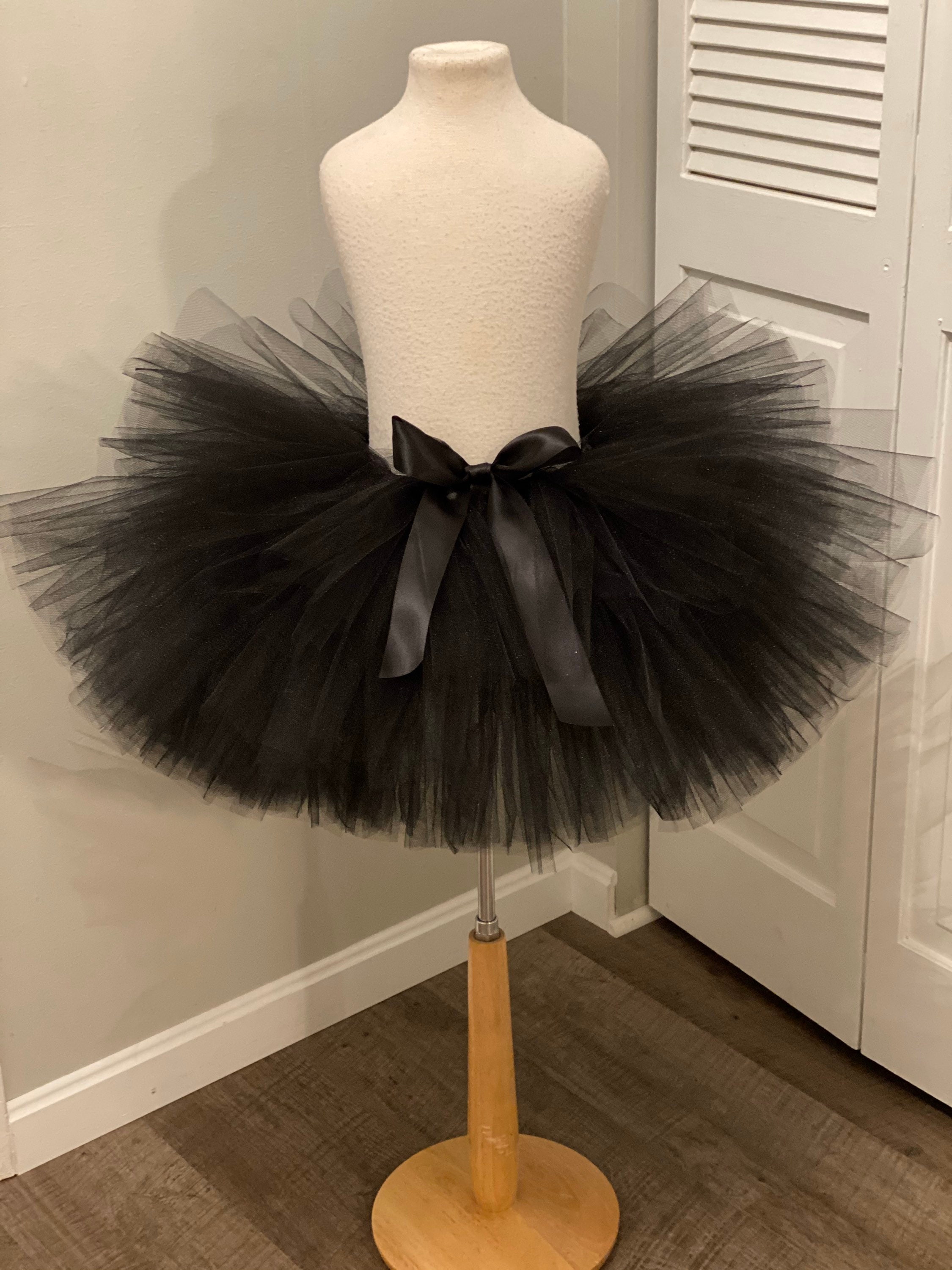 Black tutu with black satin ribbon Birthday Tutus Child Tutus | Etsy
