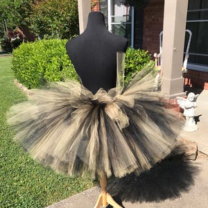 Black and Old Gold Adult Tutu W/ Gold Glitter Ribbon, Maternity Tutu ...