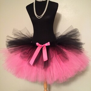 Adult tutu in shocking pink w/ black overlay Maternity Tutu | Etsy