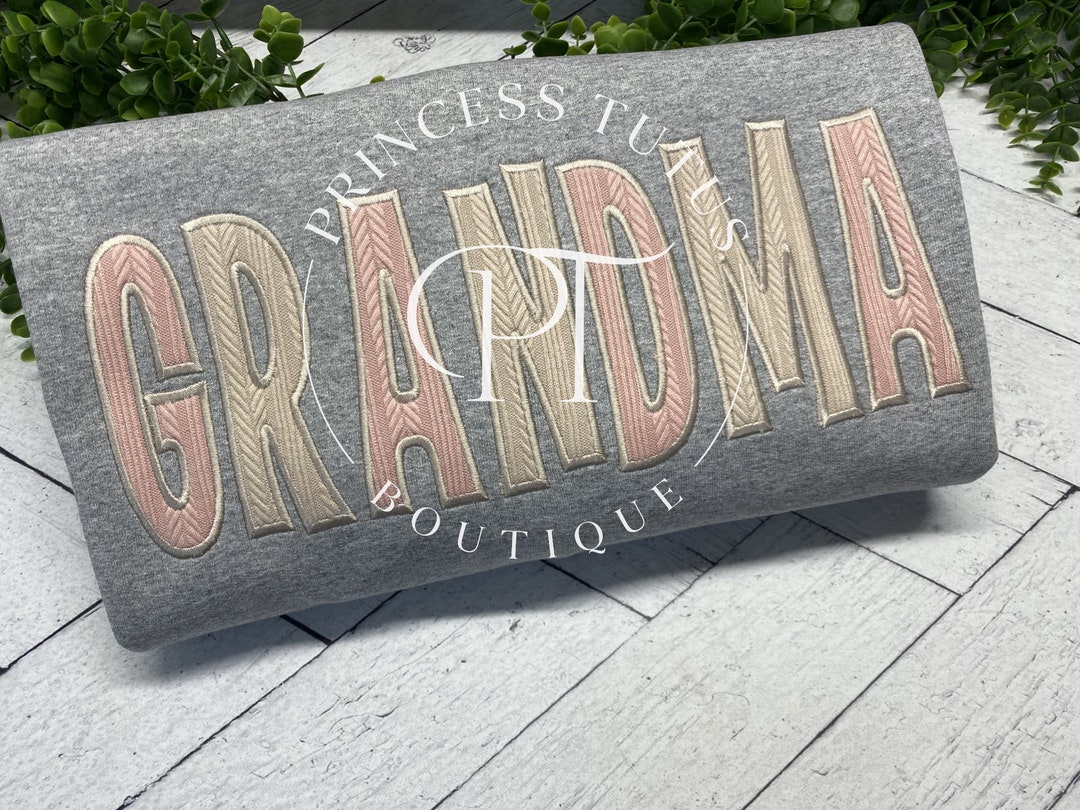 Grandma Keepsake Applique Crew Neck - Personalized Memory Sweatshirt ...
