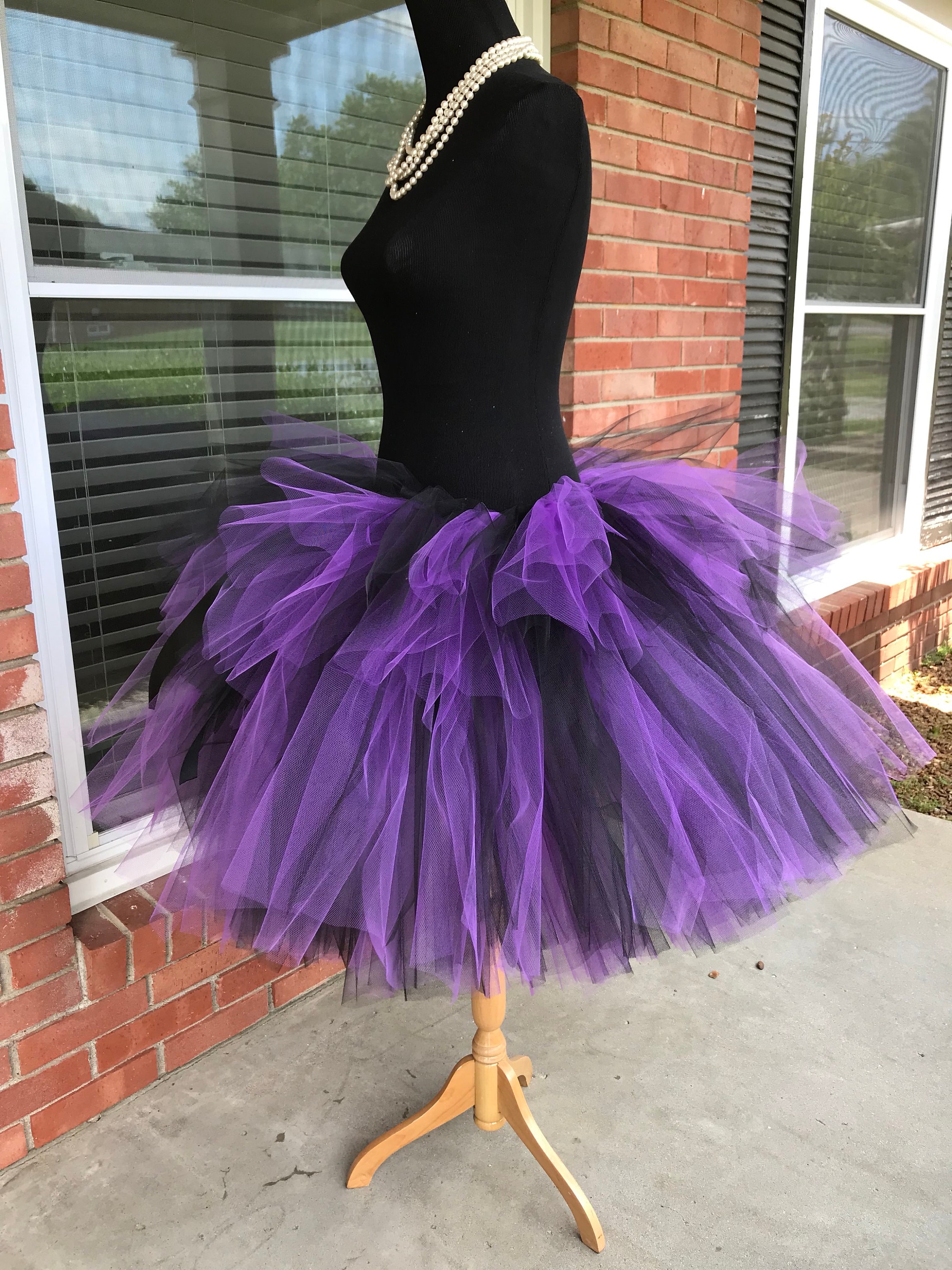 Black and Purple Adult Tutu W/ Black Satin Ribbon, Maternity Tutu ...
