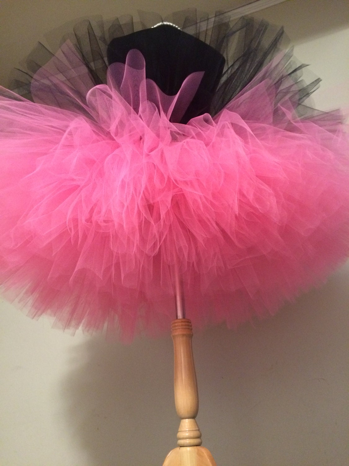 Adult Tutu in Shocking Pink W/ Black Overlay, Maternity Tutu, Adult ...