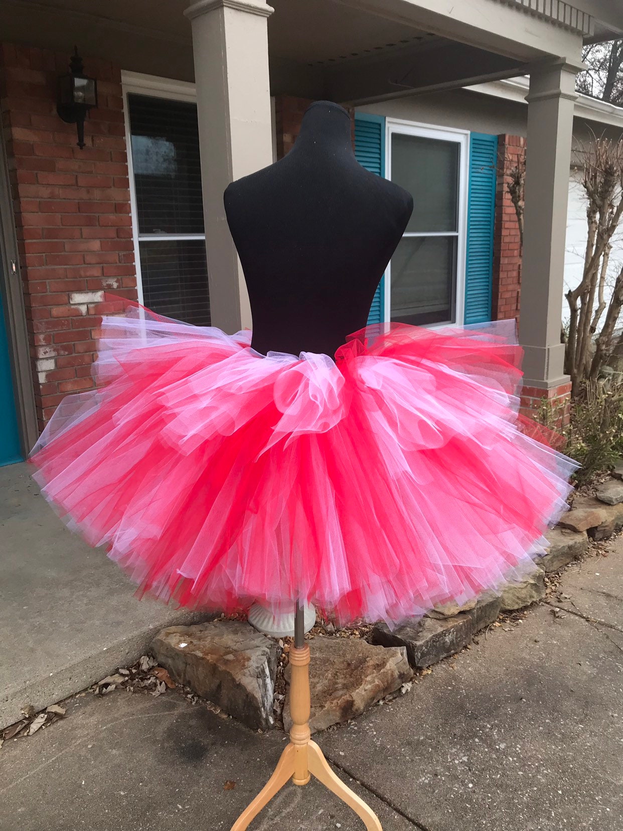 Red and White Adult Tutu W/ Red Satin Bow, Maternity Tutu, Adult Tutu ...