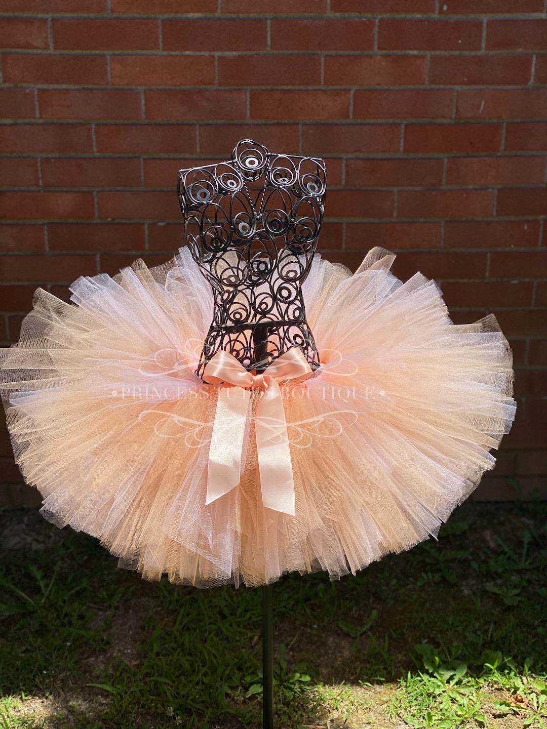 Peach and Light Pink Tutu With Peach Satin Ribbon Birthday Tutus Child ...
