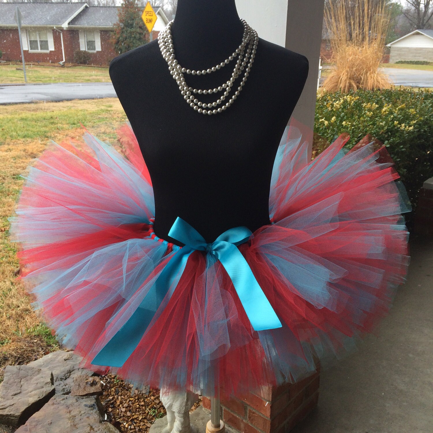 Red & Turquoise Custom Made Basic Tutu for Preteens/teens/adults Waist ...